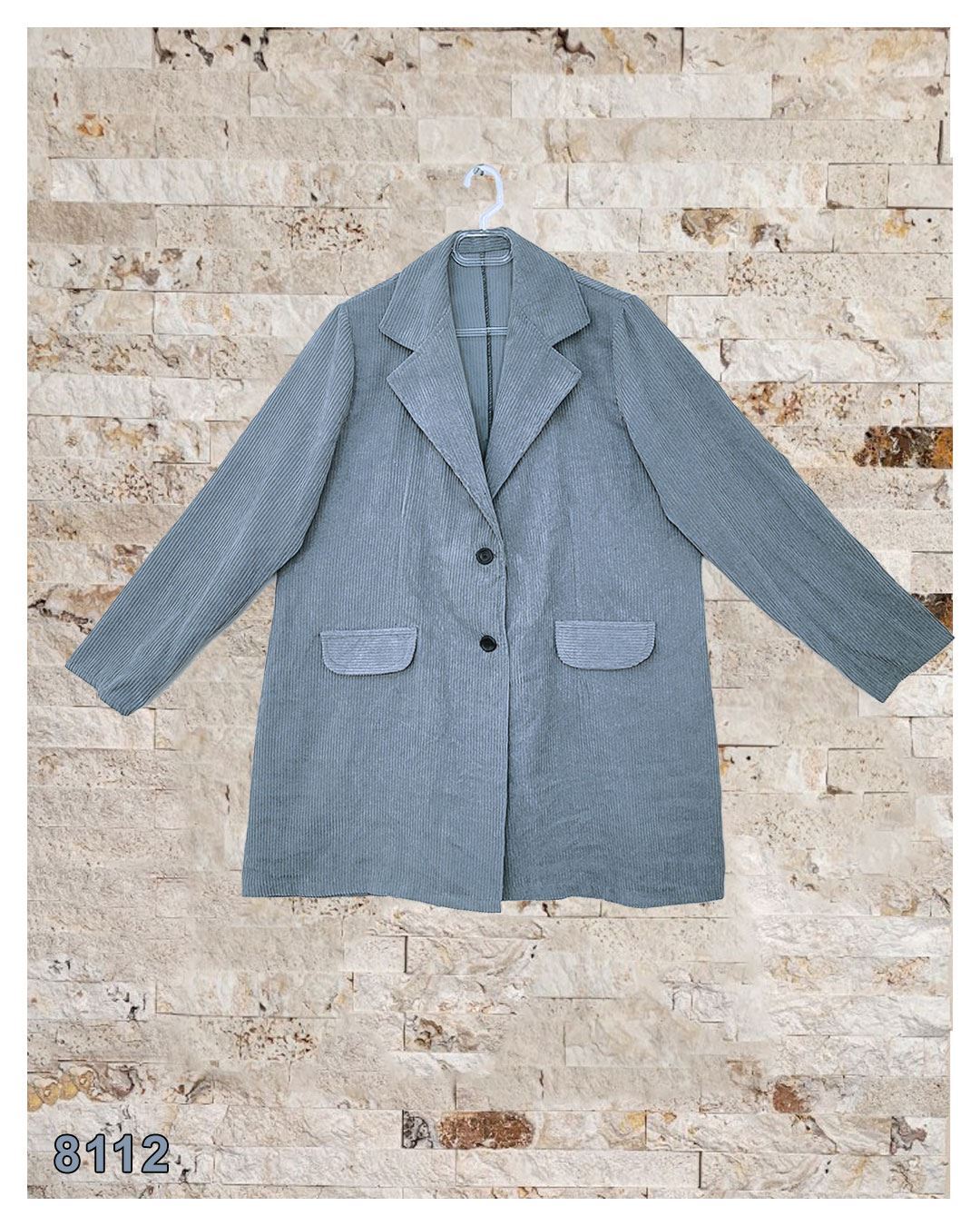 مانتو کتی مجلسی دو دکمه کبریتی طوسی 8112 | Z3CA9JO